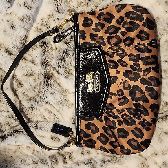 Coach | Bags | Coach Madison Leopard Print Wristletmini Purse | Poshmark
